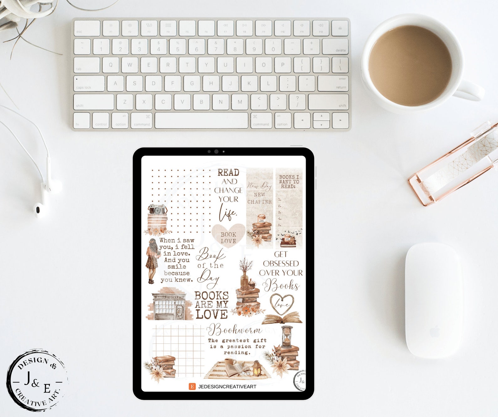 Book Love Digital Stickers for Goodnotes Bookworm - Etsy