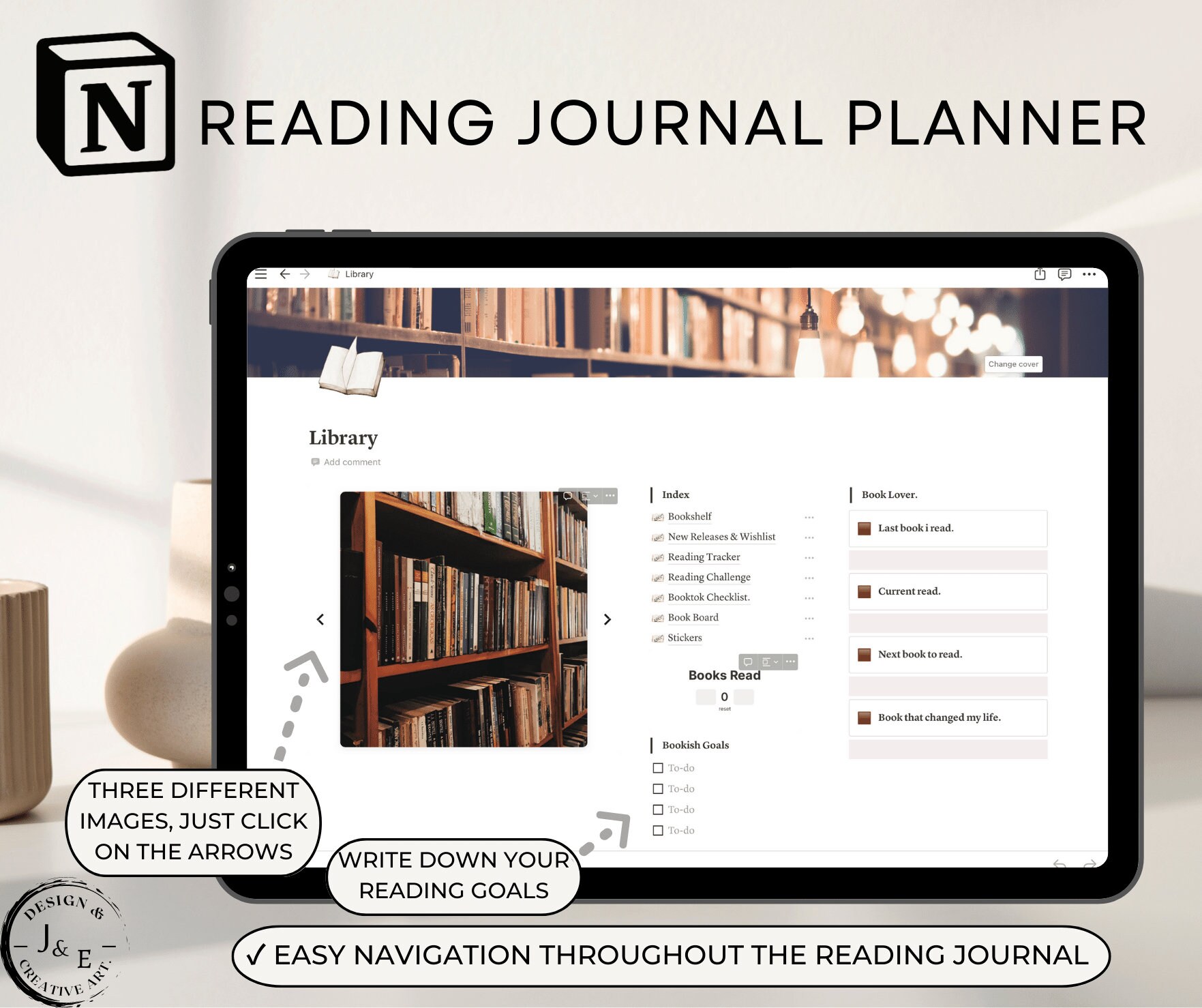 Notion Reading Journal Template, Reading Journal Planner, Reading Planner, Book Log, Library ...