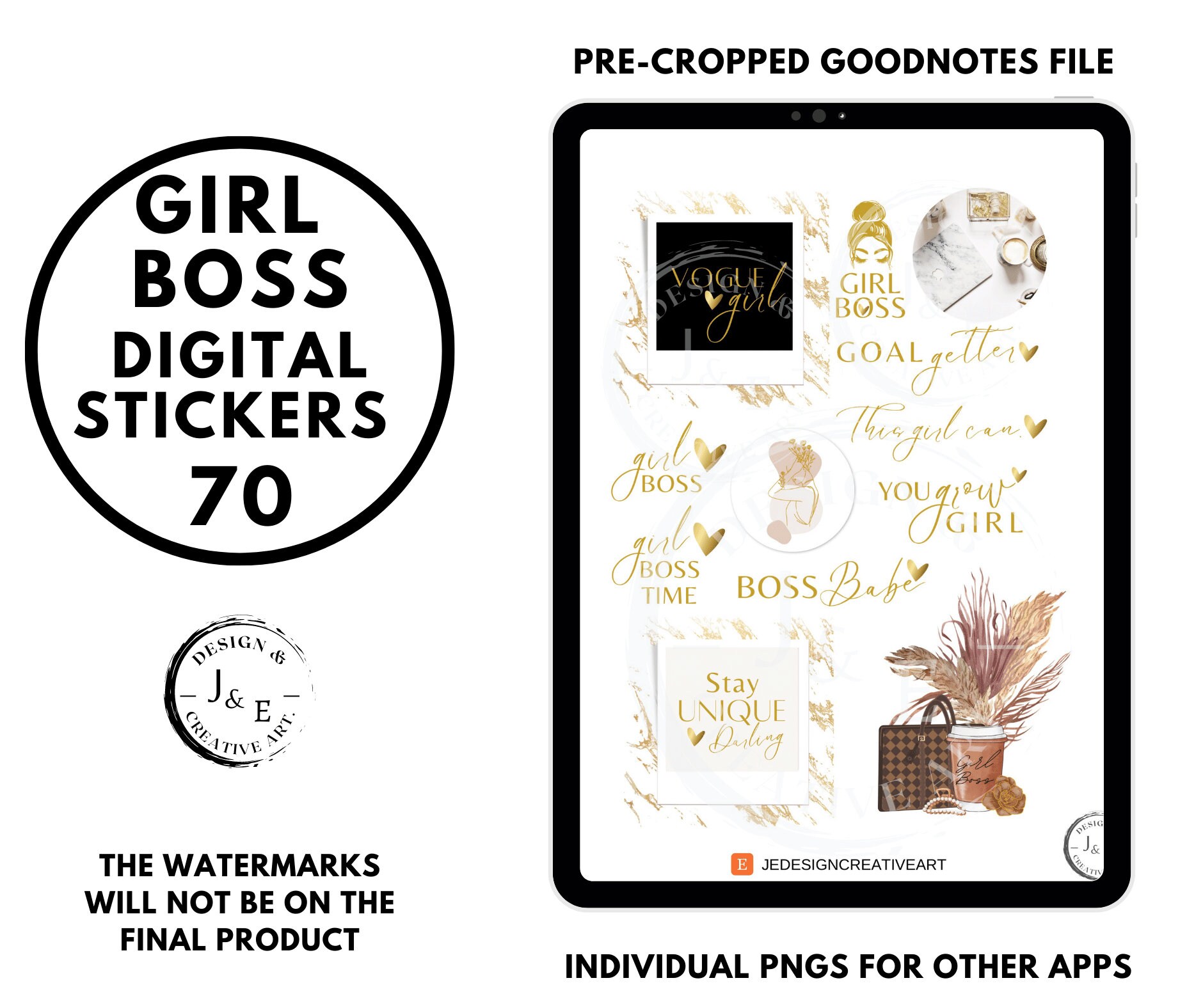 Girl Boss Goodnotes Stickers, Boss Babe Digital Sticker, Business ...