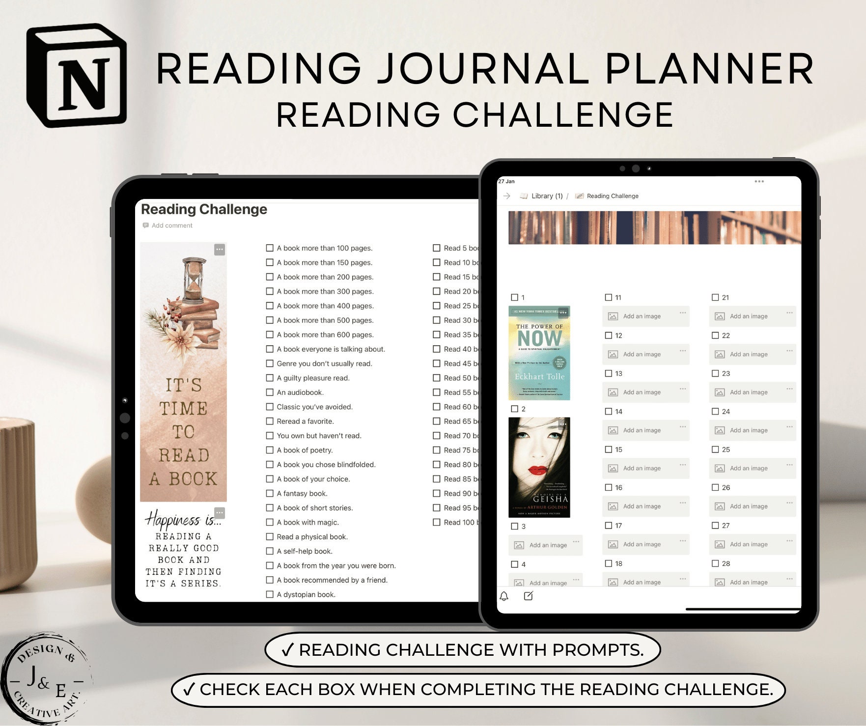 Notion Reading Journal Template, Reading Journal Planner, Reading Planner, Book Log, Library ...