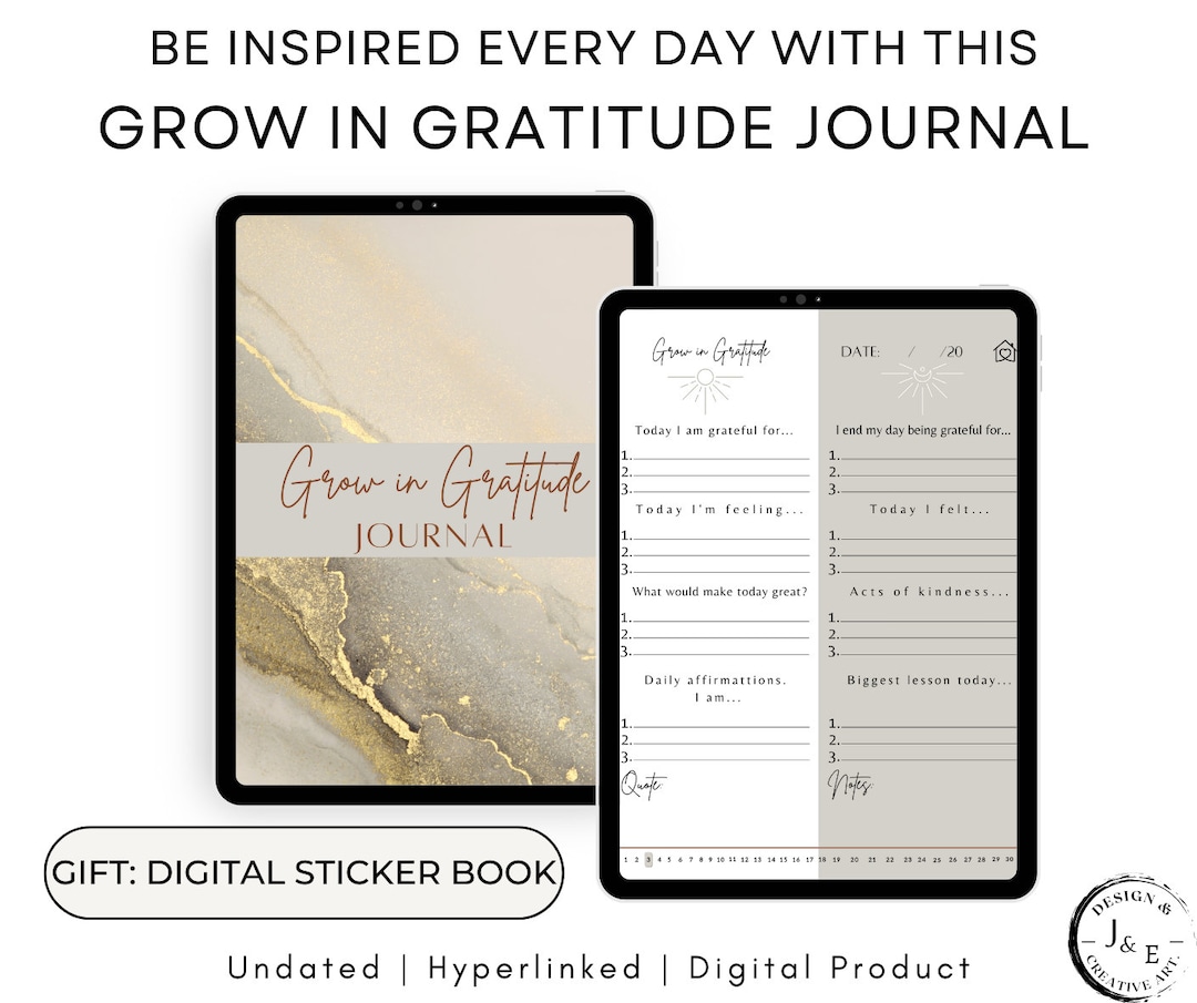 Grow in Gratitude Journal, Digital Gratitude Journal, Daily Reflection ...