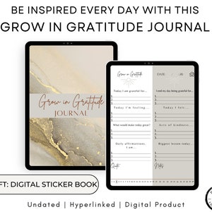 Grow in Gratitude Journal, Digital Gratitude Journal, Daily Reflection ...
