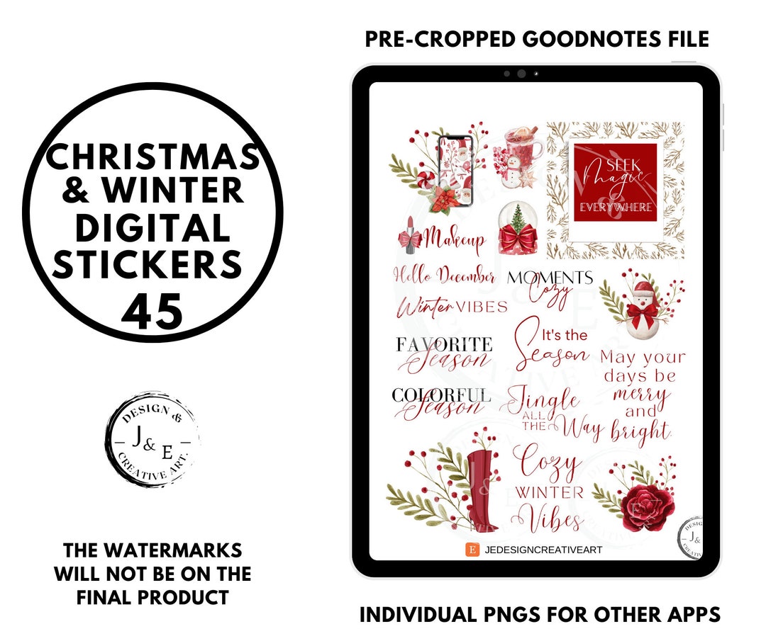 Christmas Goodnotes Stickers, Winter Digital Sticker, Christmas Theme ...