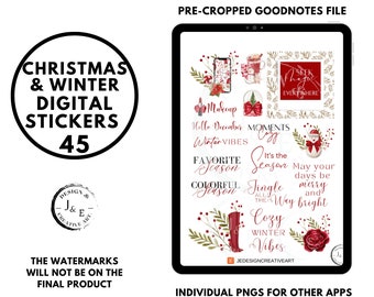 Christmas Goodnotes Stickers, Winter Digital Sticker, Christmas Theme ...