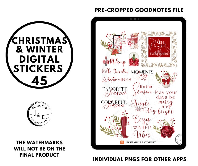 Christmas Goodnotes Stickers, Winter Digital Sticker, Christmas Theme ...