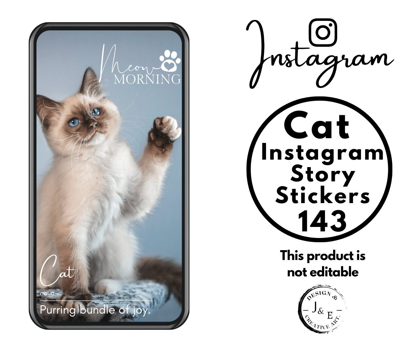 Cat Instagram Story Sticker, Pet Story Stickers, Cat Instagram Sticker ...