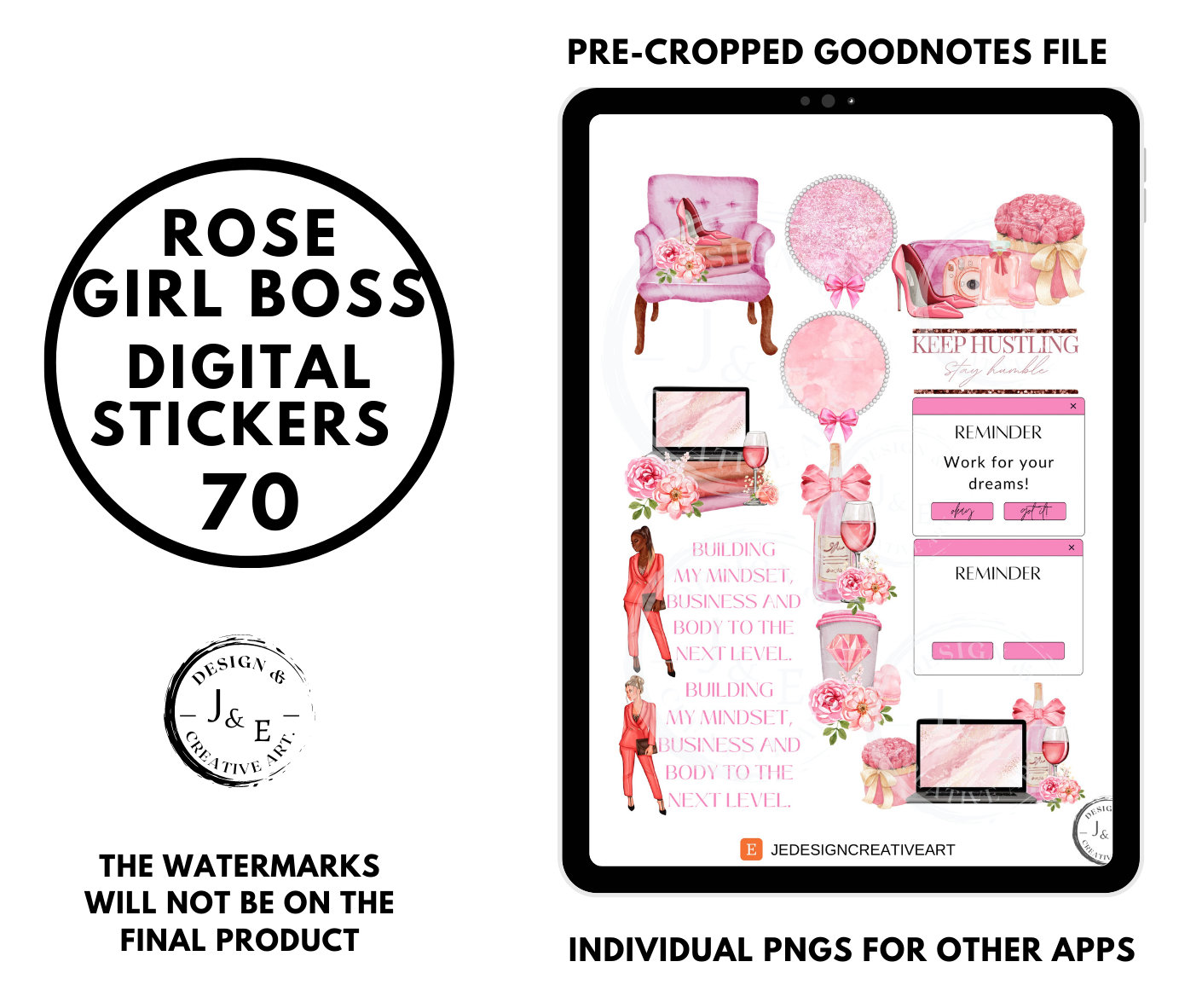 Girl Boss Goodnotes Stickers, Boss Babe Digital Stickers, Business ...