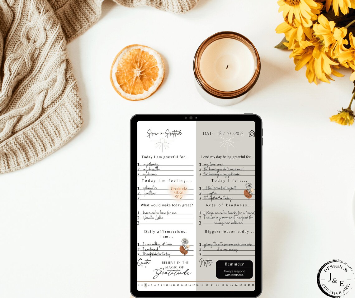 Grow in Gratitude Journal Digital Gratitude Journal Daily - Etsy