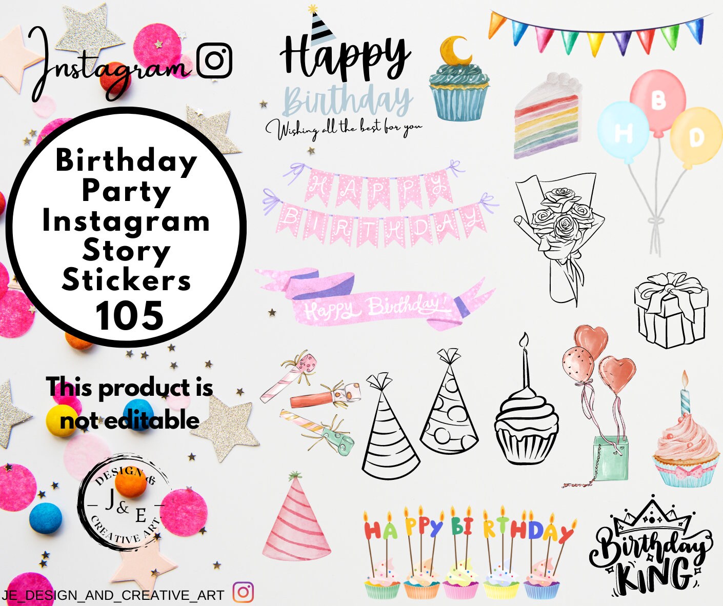 105 Birthday Instagram Story Sticker, Happy Birthday Instagram Story ...