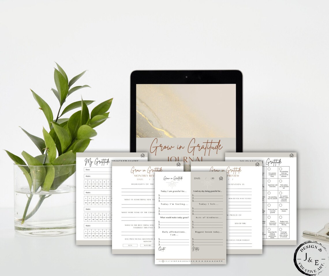 Grow in Gratitude Journal Digital Gratitude Journal Daily - Etsy