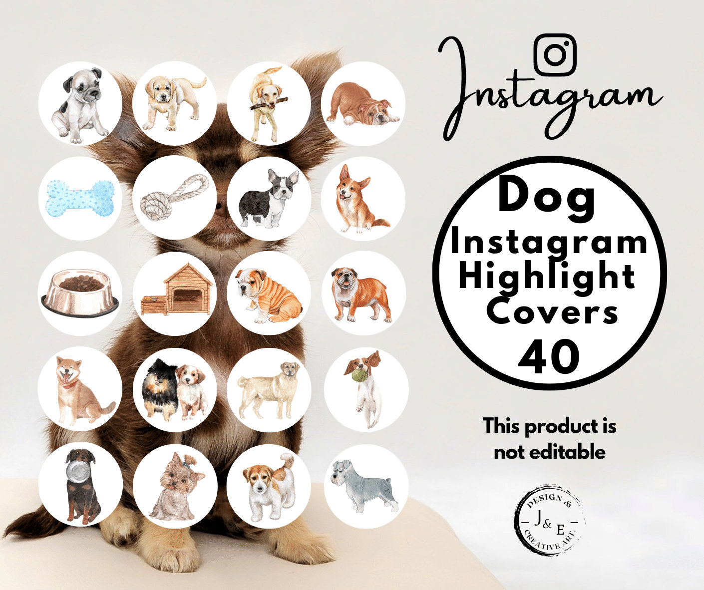 40 Dog Instagram Highlight Covers, Watercolor Dogs Life Instagram ...