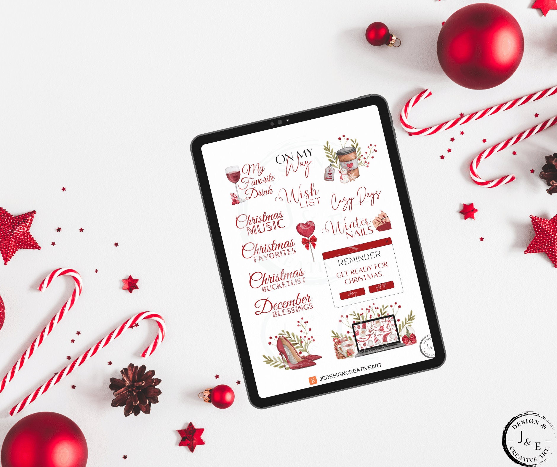 Christmas Goodnotes Stickers, Winter Digital Sticker, Christmas Theme ...