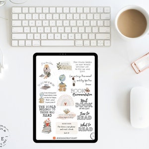 Book Love Digital Stickers for Goodnotes, Bookworm Stickerbook, Digital ...