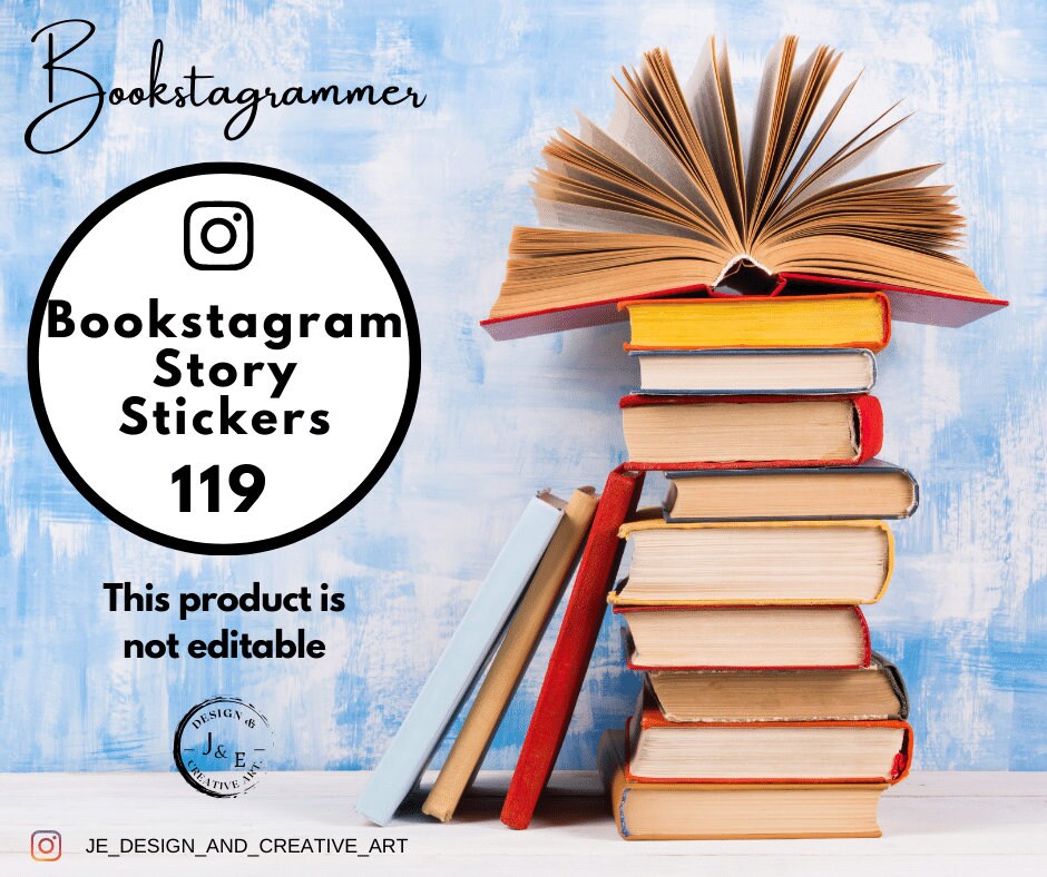 Bookstagram Story Stickers Bookworm Instagram Sticker Pack | Etsy