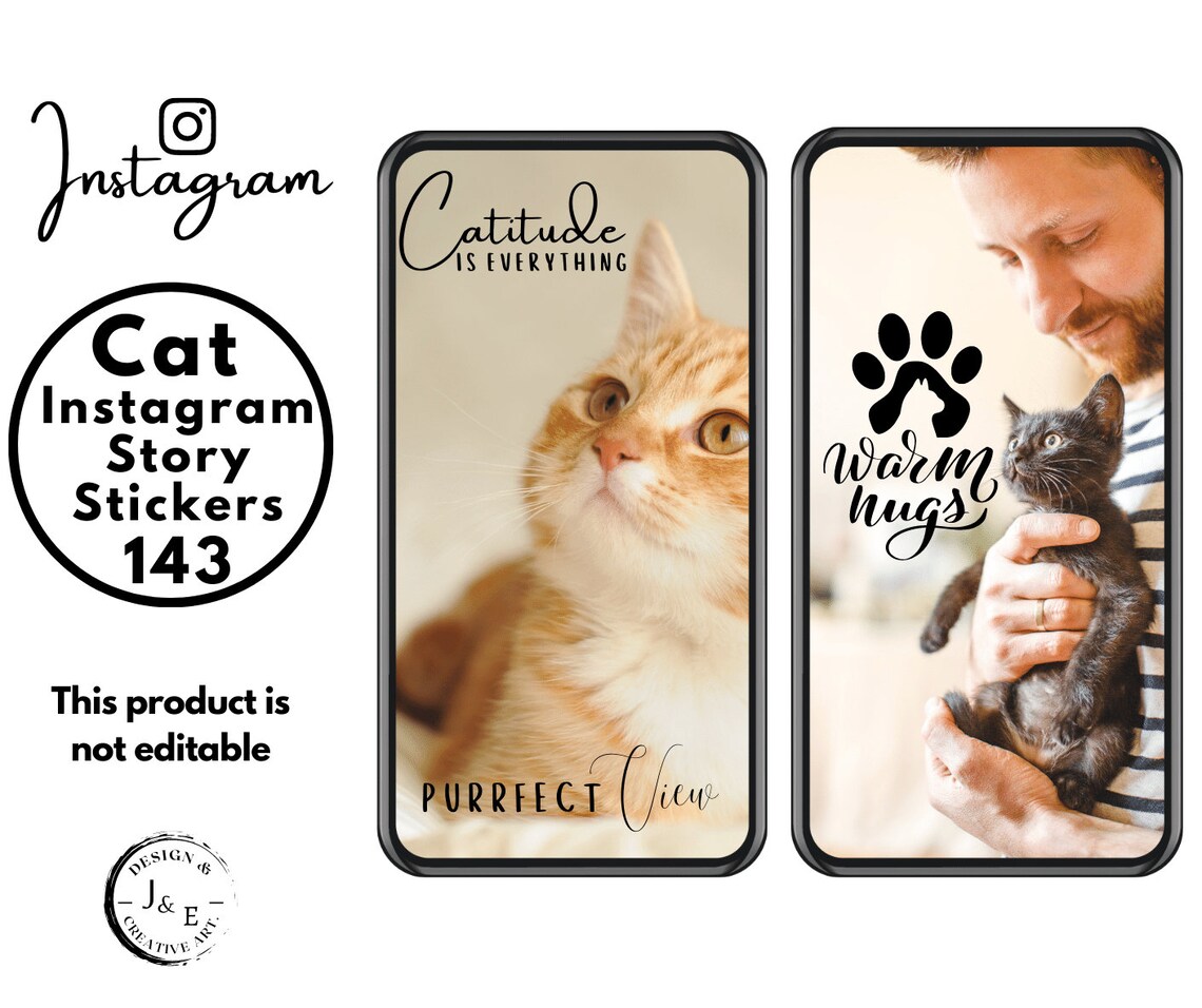 Cat Instagram Story Sticker, Pet Story Stickers, Cat Instagram Sticker ...