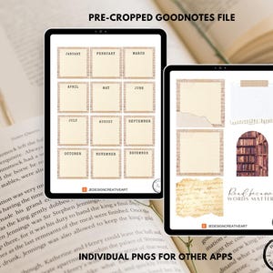 Book Love Digital Stickers for Goodnotes, Bookworm Stickerbook, Digital ...