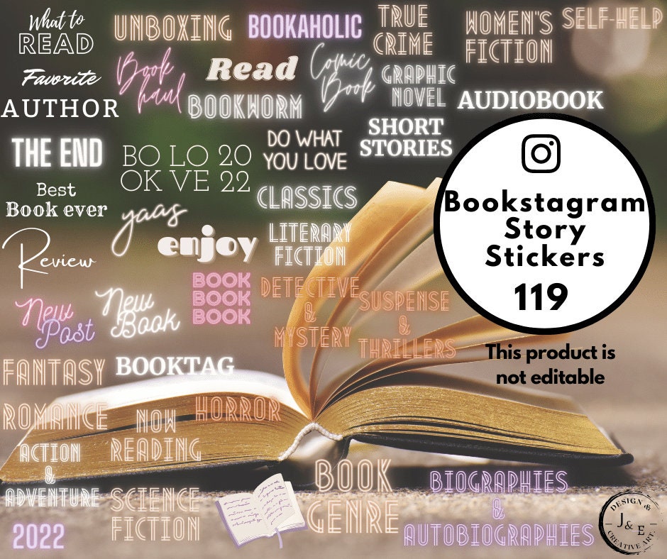 Bookstagram Story Stickers Bookworm Instagram Sticker Pack | Etsy