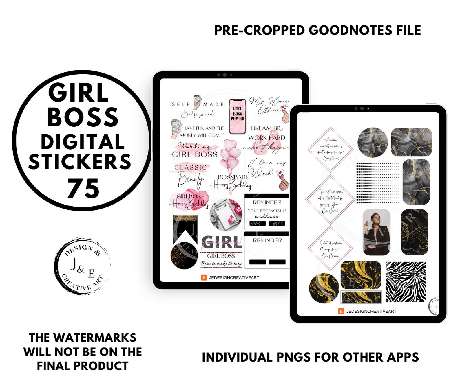 Girl Boss Goodnotes Stickers, Boss Babe Digital Stickers, Business ...