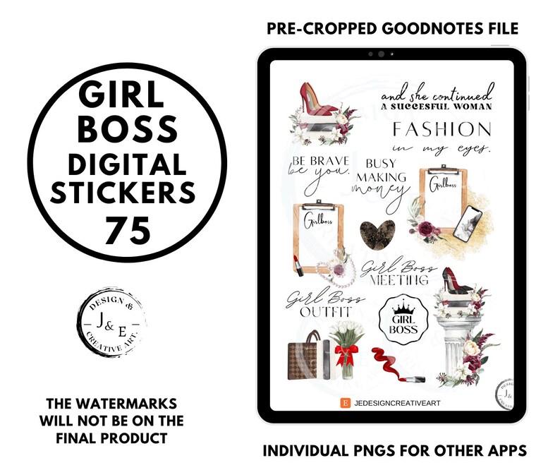 Girl Boss Goodnotes Stickers, Boss Babe Digital Stickers, Business ...