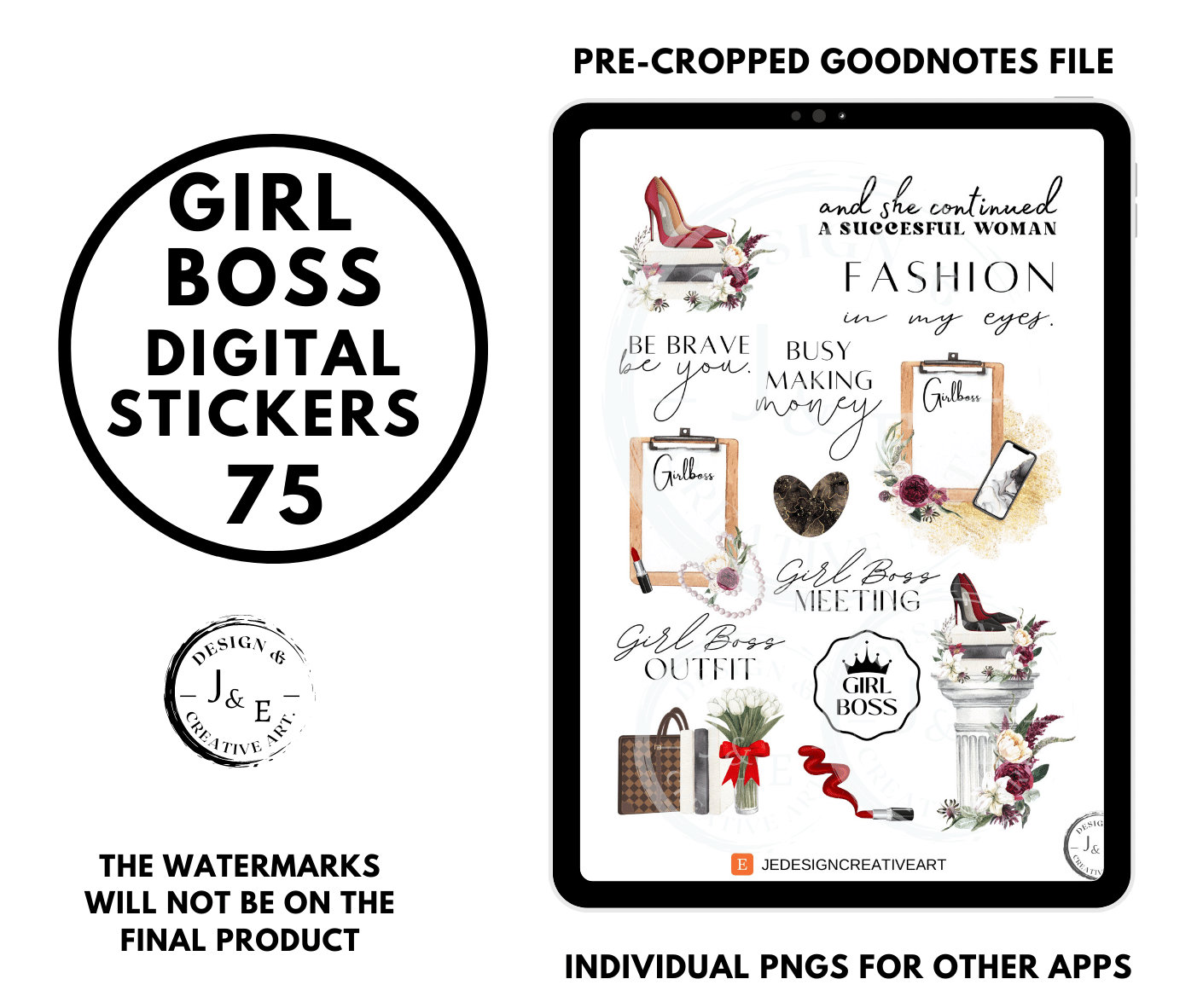 Girl Boss Goodnotes Stickers, Boss Babe Digital Stickers, Business ...