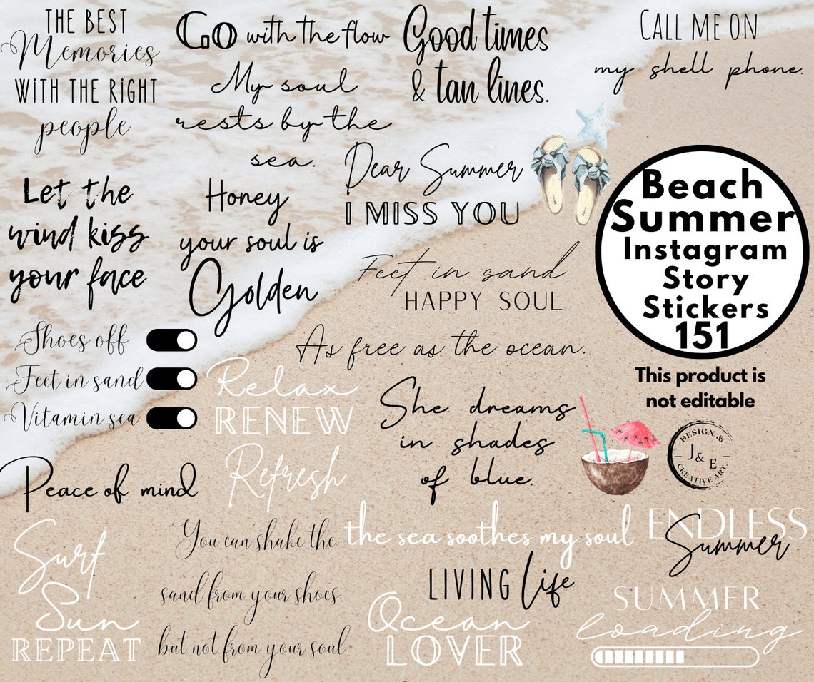 Summer Instagram Story Sticker, Beach Instagram Story Sticker, Travel ...