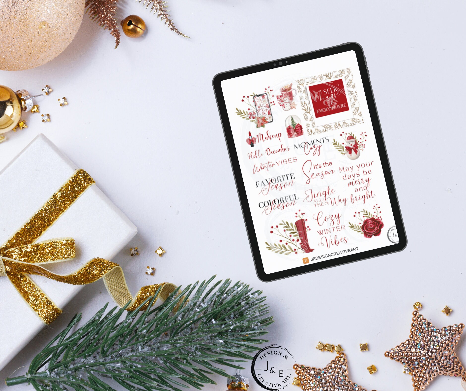 Christmas Goodnotes Stickers, Winter Digital Sticker, Christmas Theme ...