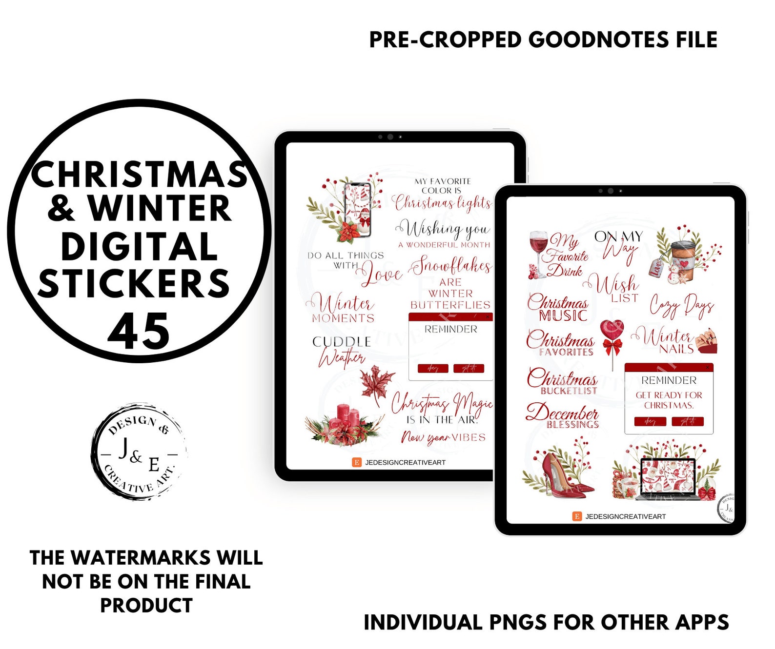 Christmas Goodnotes Stickers, Winter Digital Sticker, Christmas Theme ...