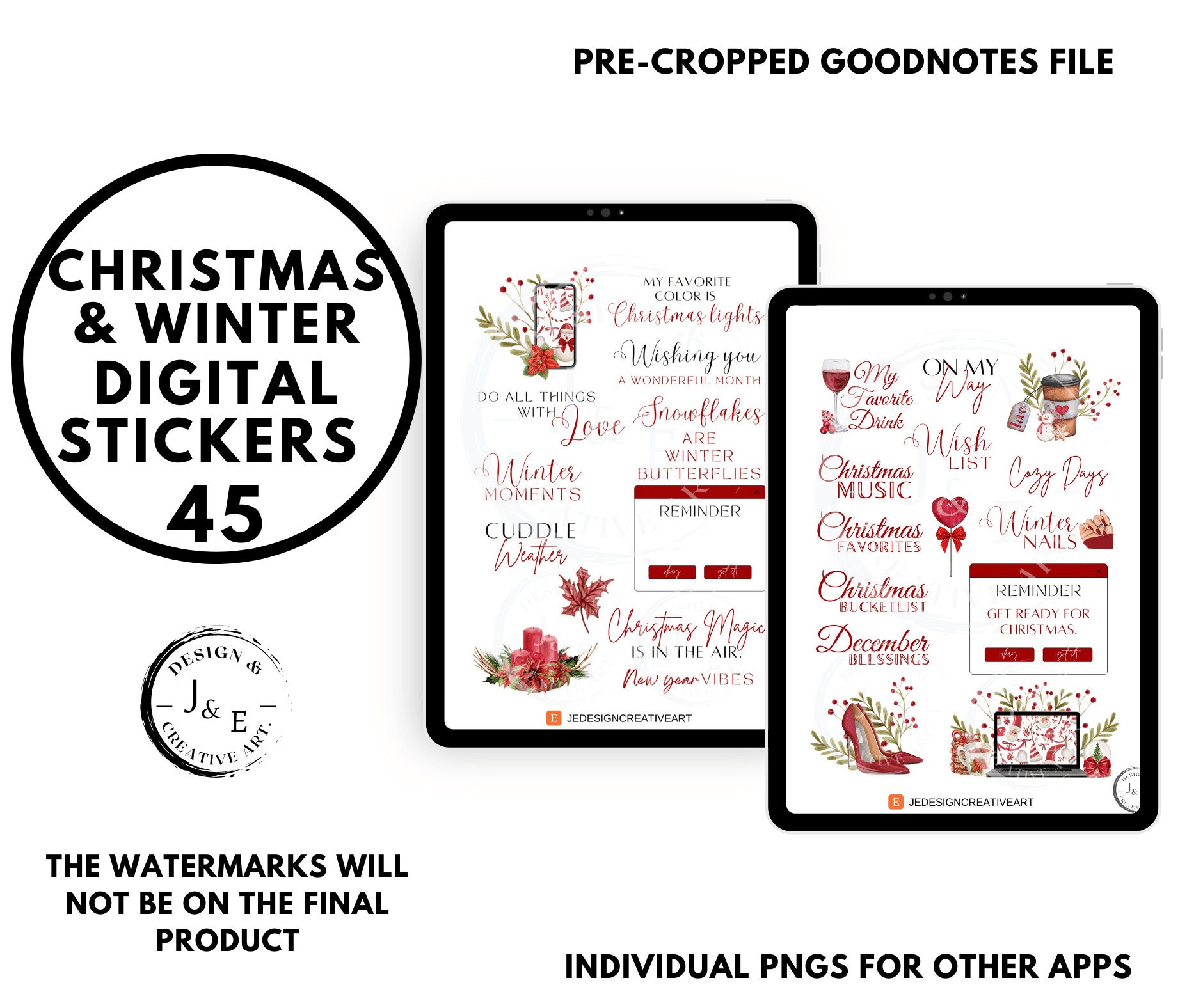 Christmas Goodnotes Stickers, Winter Digital Sticker, Christmas Theme ...