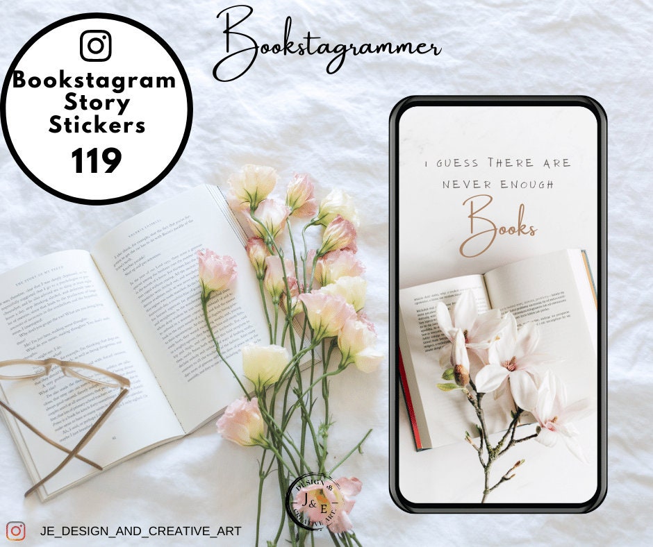 Bookstagram Story Stickers Bookworm Instagram Sticker Pack | Etsy