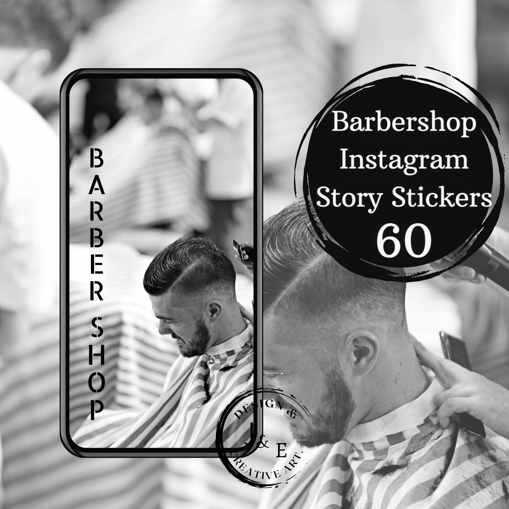 Barbershop Instagram Story Sticker, 60 Barber Shop Story Stickers for ...