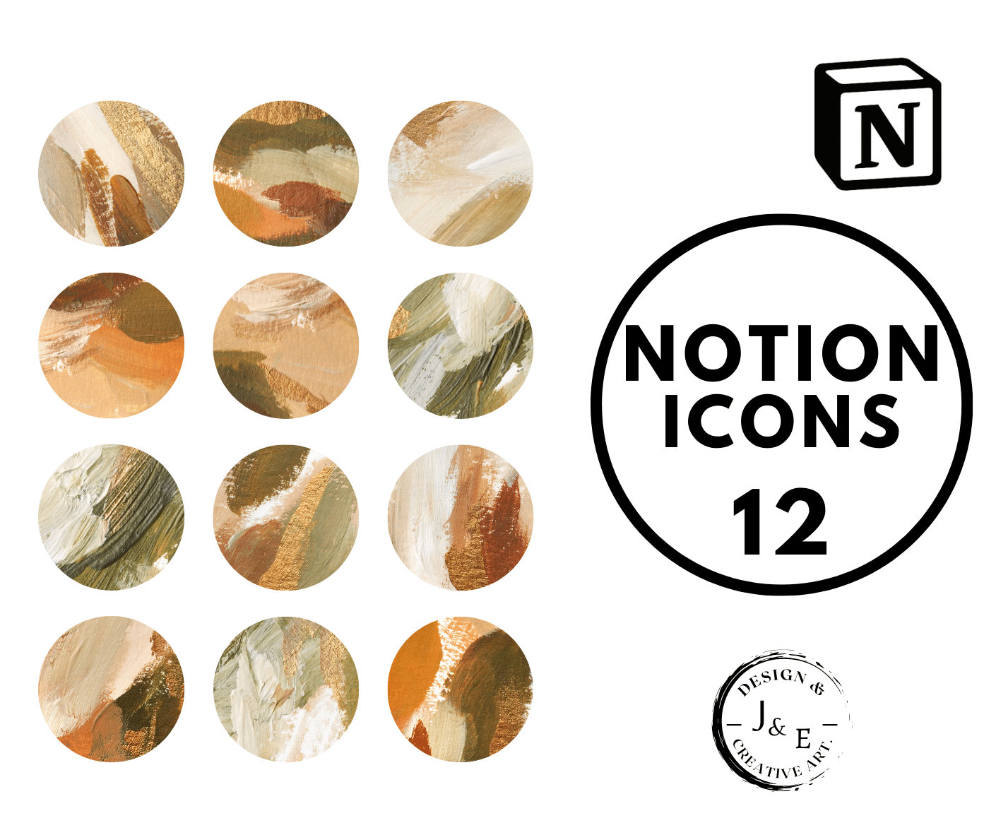 Notion Icons, Notion Aesthetic, Abstract Boho Notion Icons, Notion Icon Dashboard, Notion ...