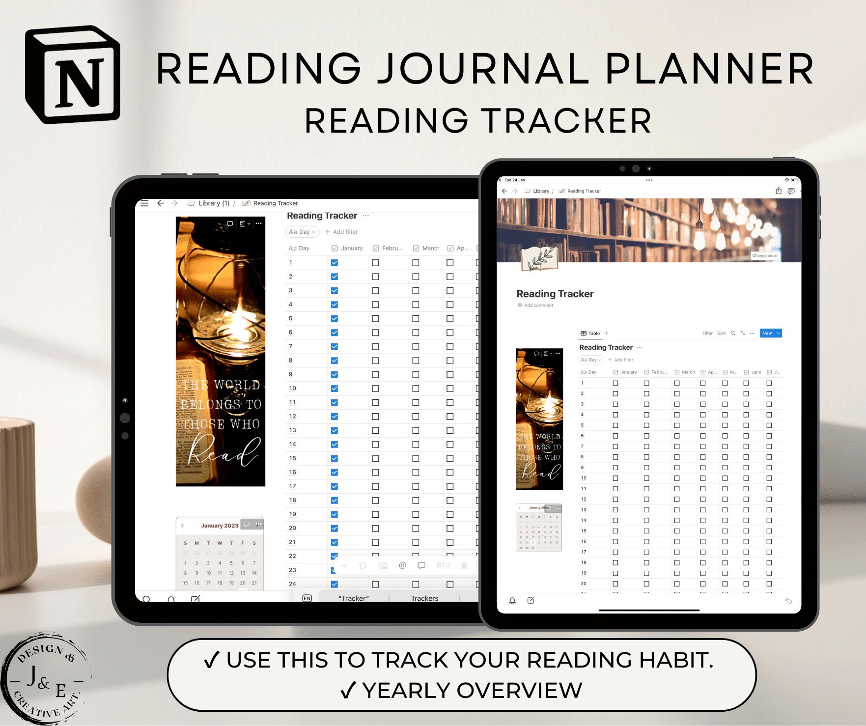 Notion Reading Journal Template, Reading Journal Planner, Reading Planner, Book Log, Library ...