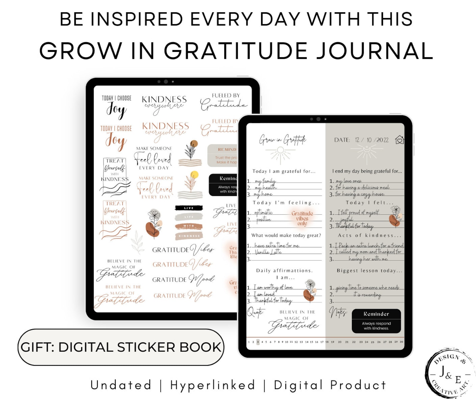 Grow in Gratitude Journal, Digital Gratitude Journal, Daily Reflection ...