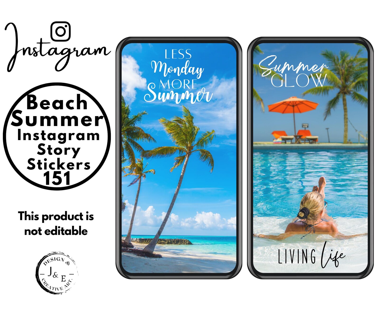 Summer Instagram Story Sticker, Beach Instagram Story Sticker, Travel ...