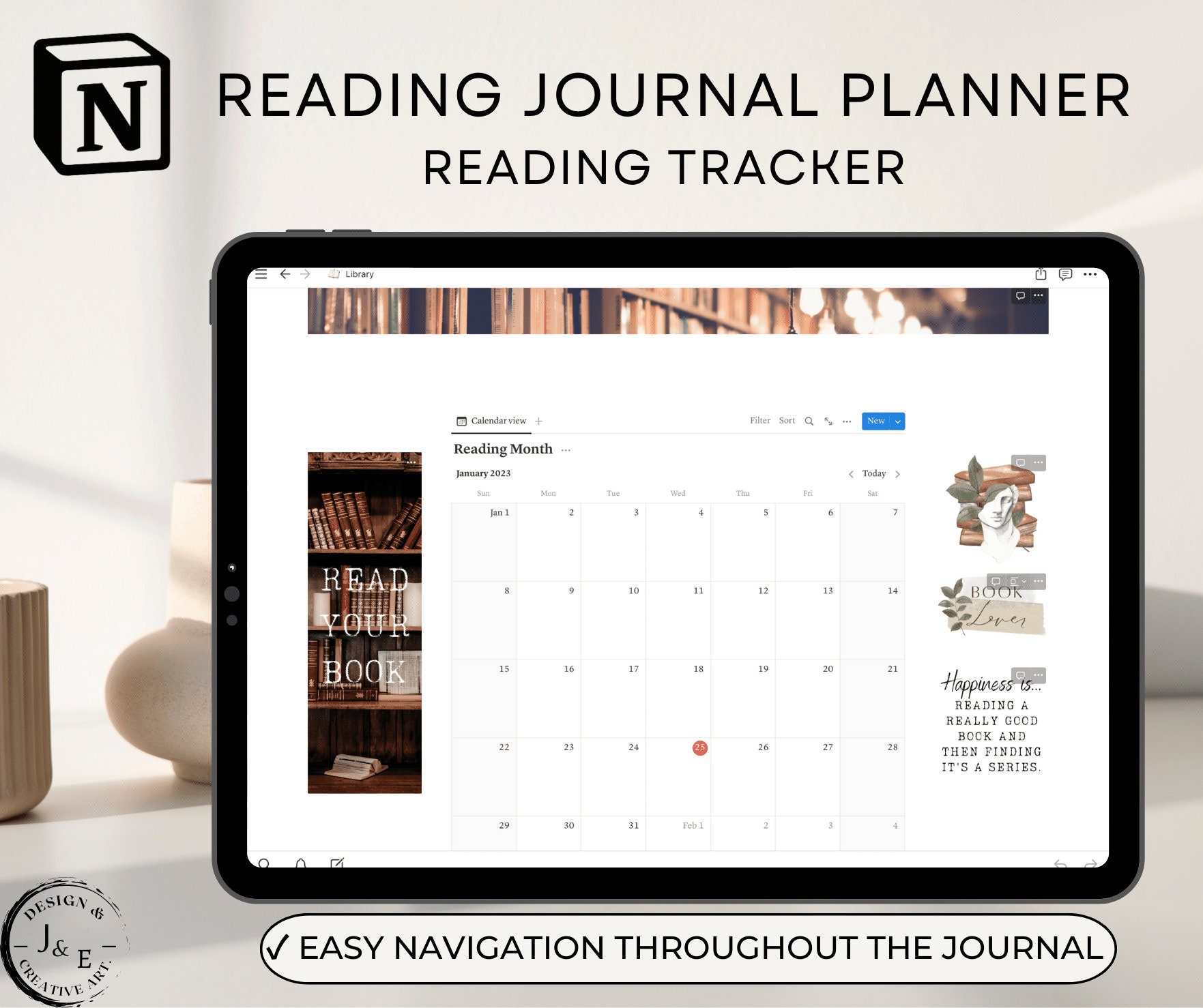 Notion Reading Journal Template, Reading Journal Planner, Reading Planner, Book Log, Library ...