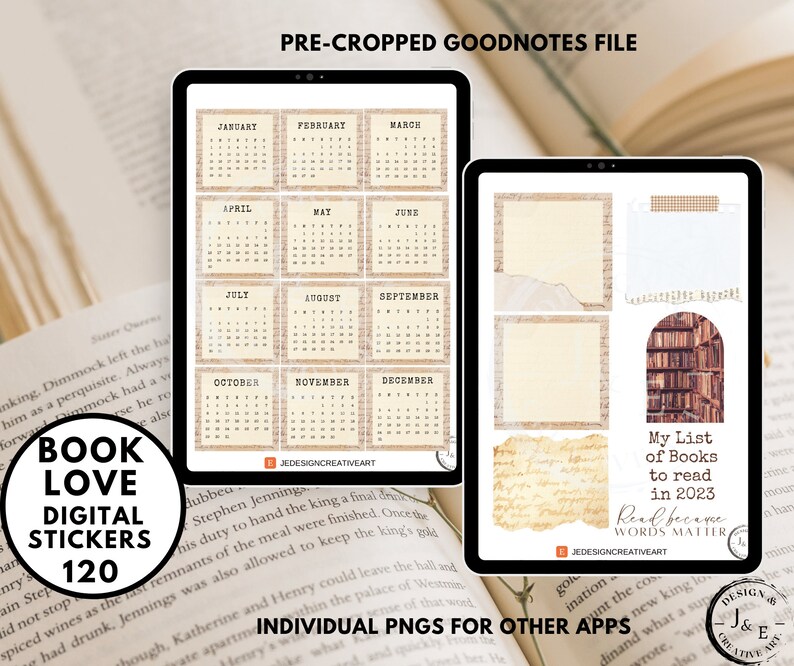 Book Love Digital Stickers for Goodnotes Bookworm - Etsy