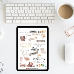 Book Love Digital Stickers for Goodnotes, Bookworm Stickerbook, Digital ...