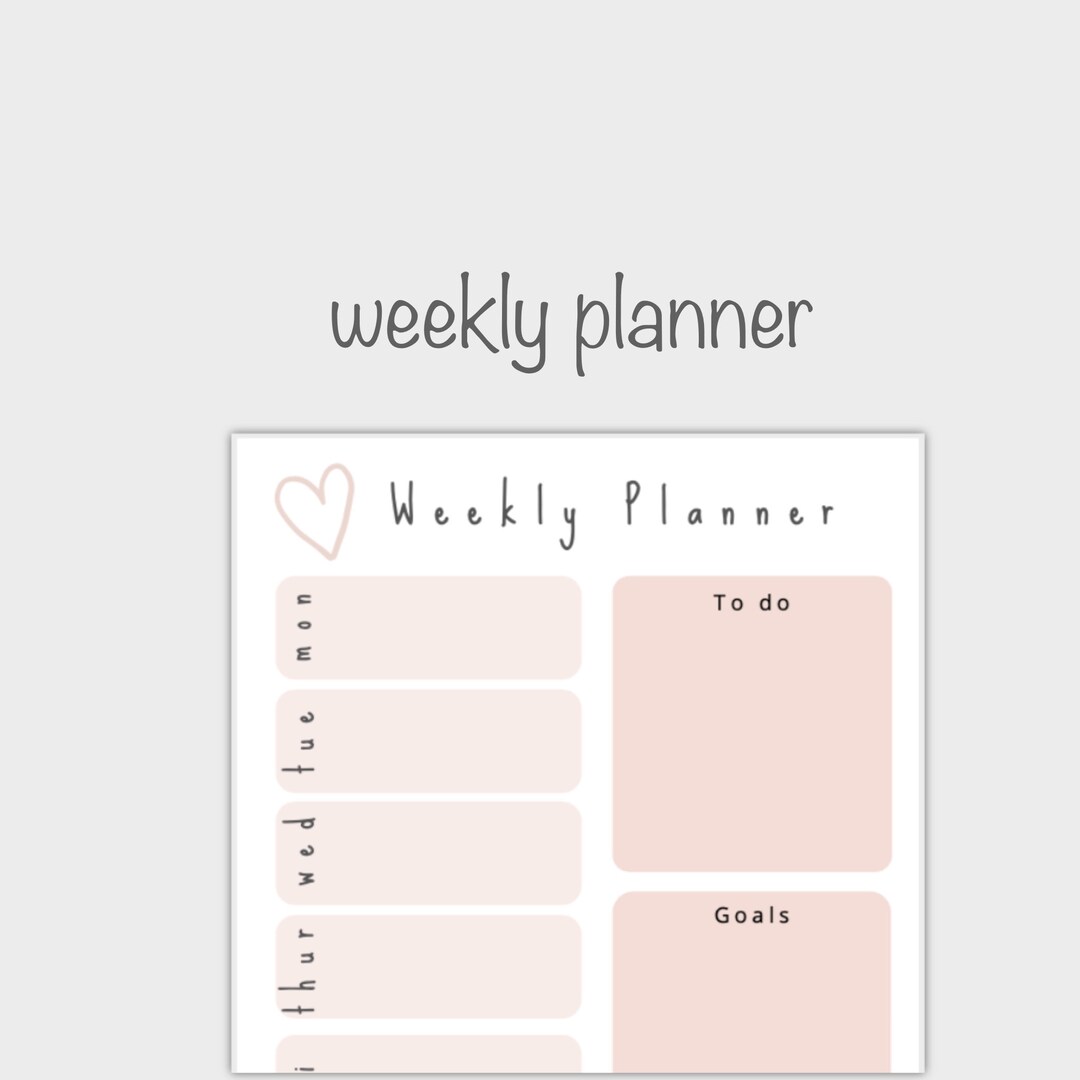 Weekly Planner, Printable Weekly Planner, Weekly Schedule, Digital ...