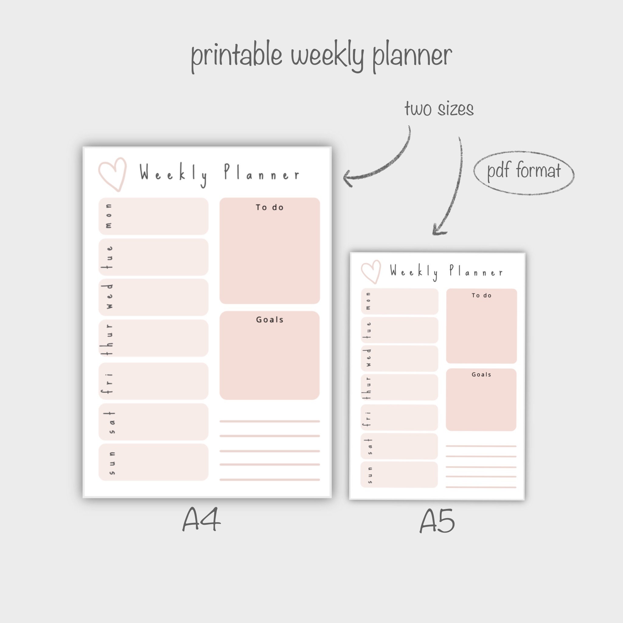 Weekly Planner, Printable Weekly Planner, Weekly Schedule, Digital ...