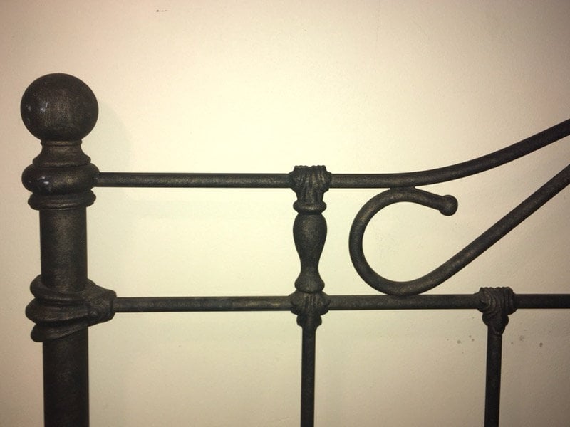 Vintage Victorian Wrought Iron Arched Scroll Design Post Full Queen ...