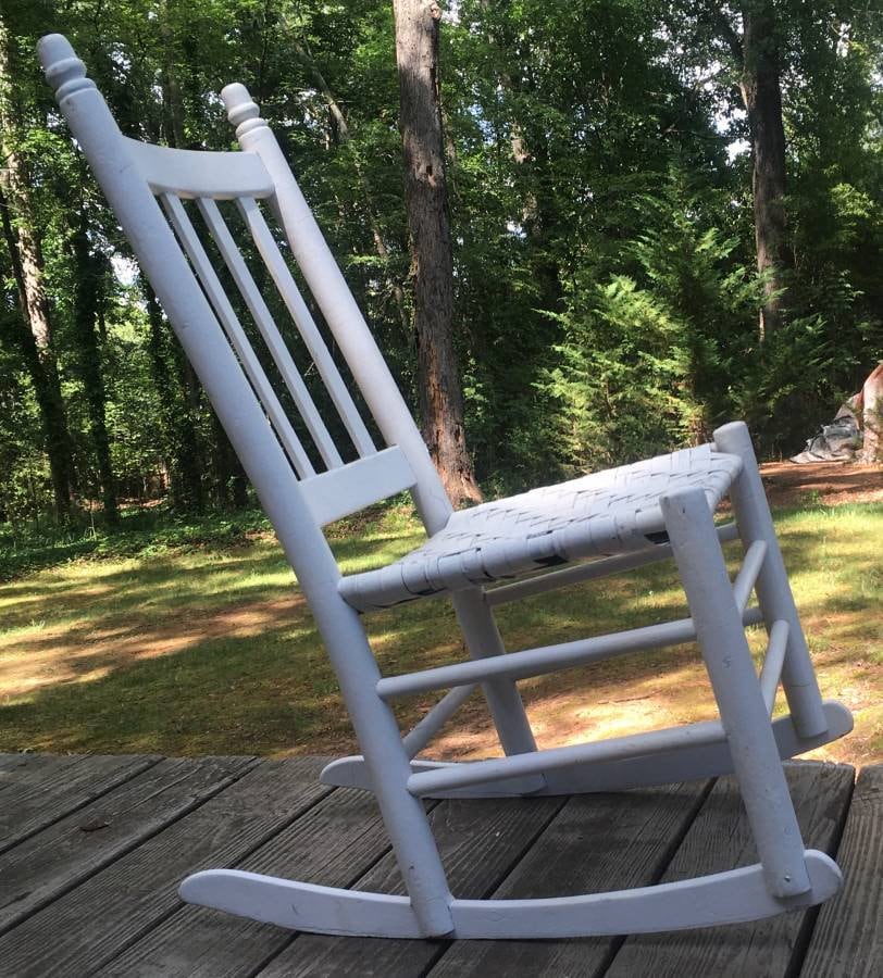Antique White Wooden Shaker Split Hand Woven Seat Kid's Child Children ...