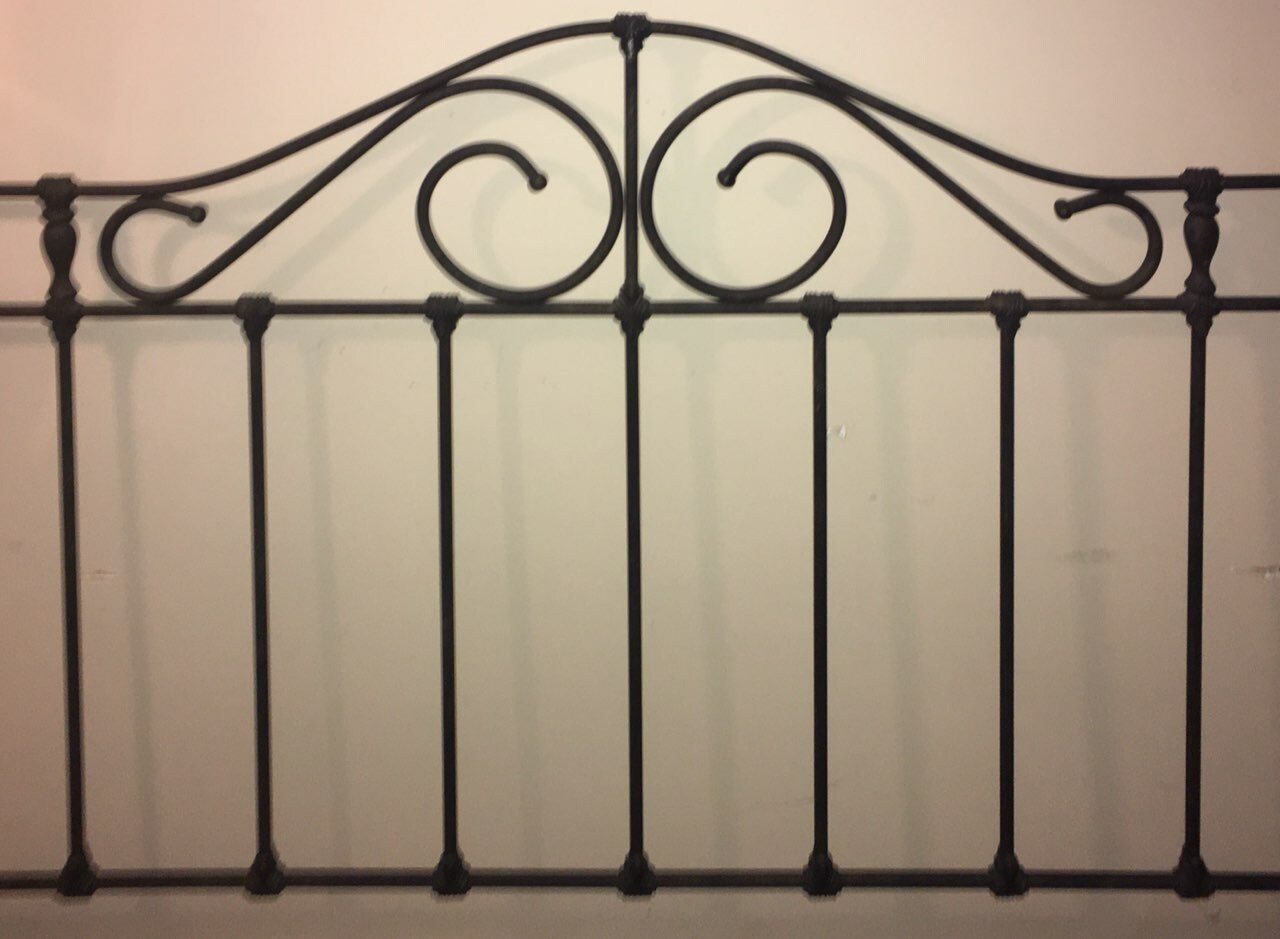 Vintage Victorian Wrought Iron Arched Scroll Design Post Full Queen ...