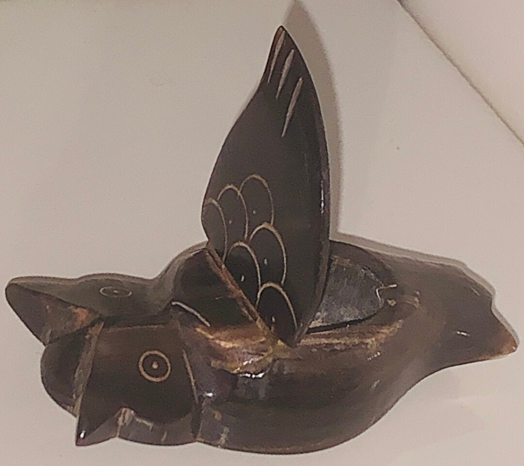 Antique Early 20TH Century Hand Carved French Horn or Bone Horned Owl ...