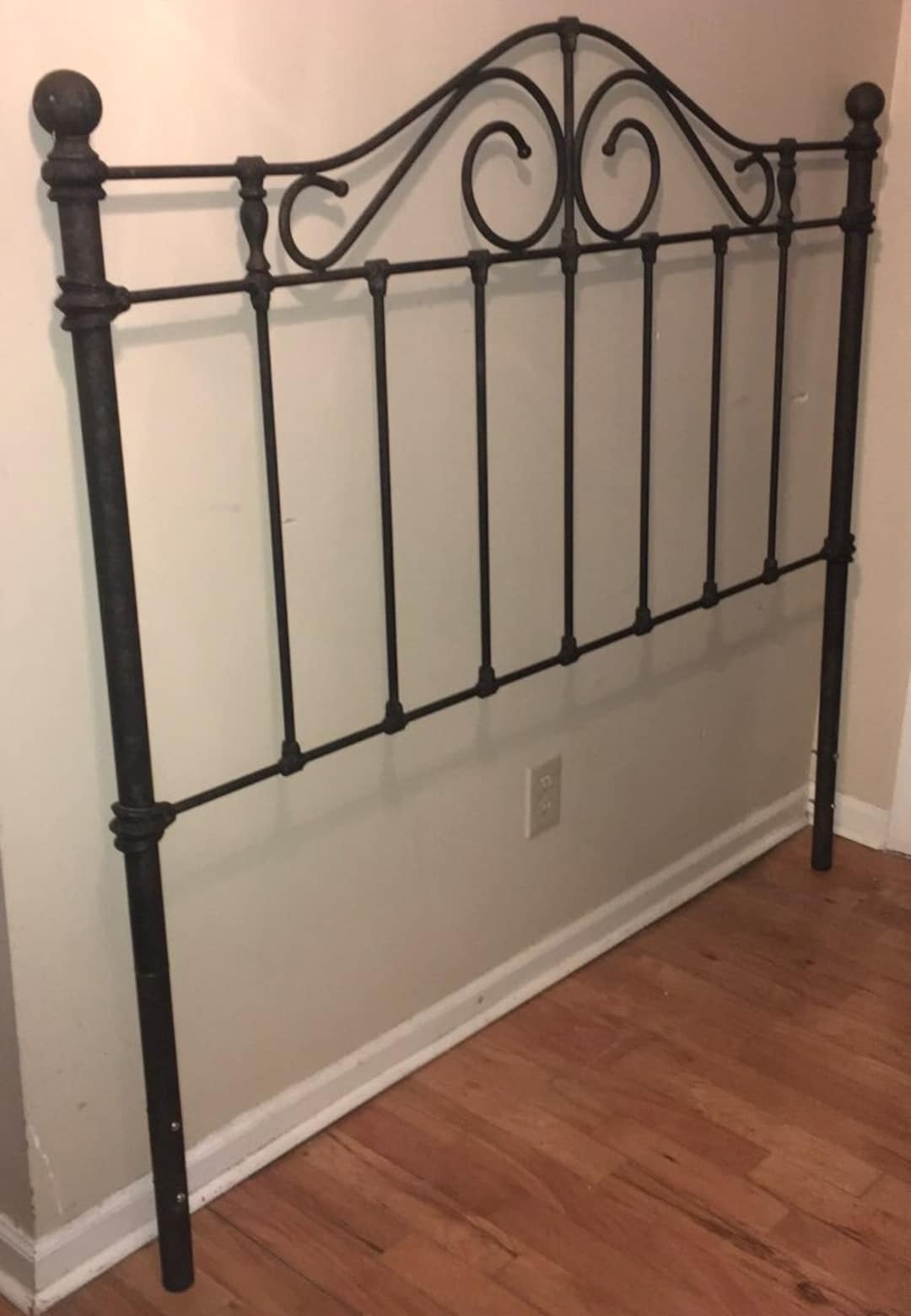 Vintage Victorian Wrought Iron Arched Scroll Design Post Full Queen ...