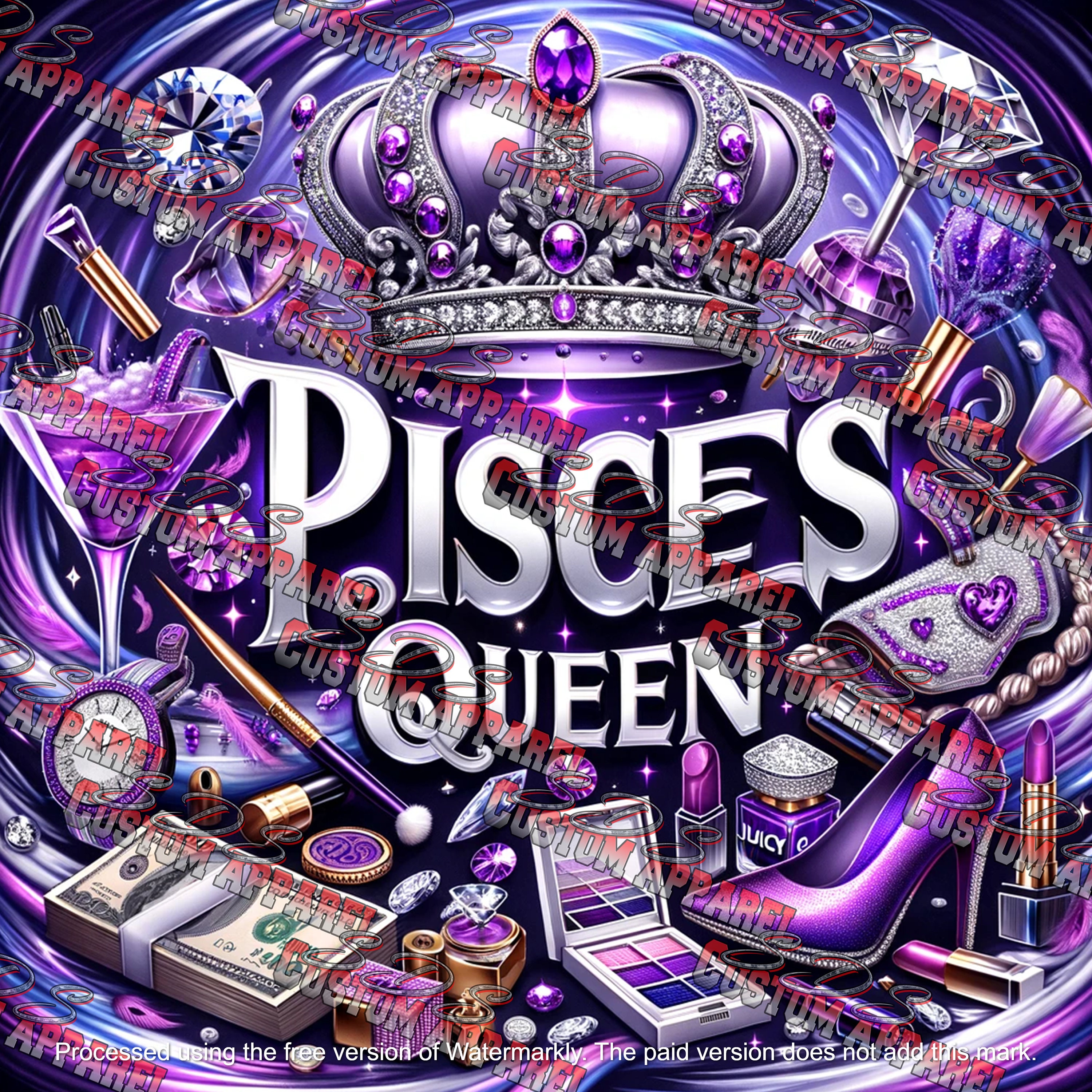 Pisces Queen PNG: Zodiac Sign Sublimation Design - Etsy