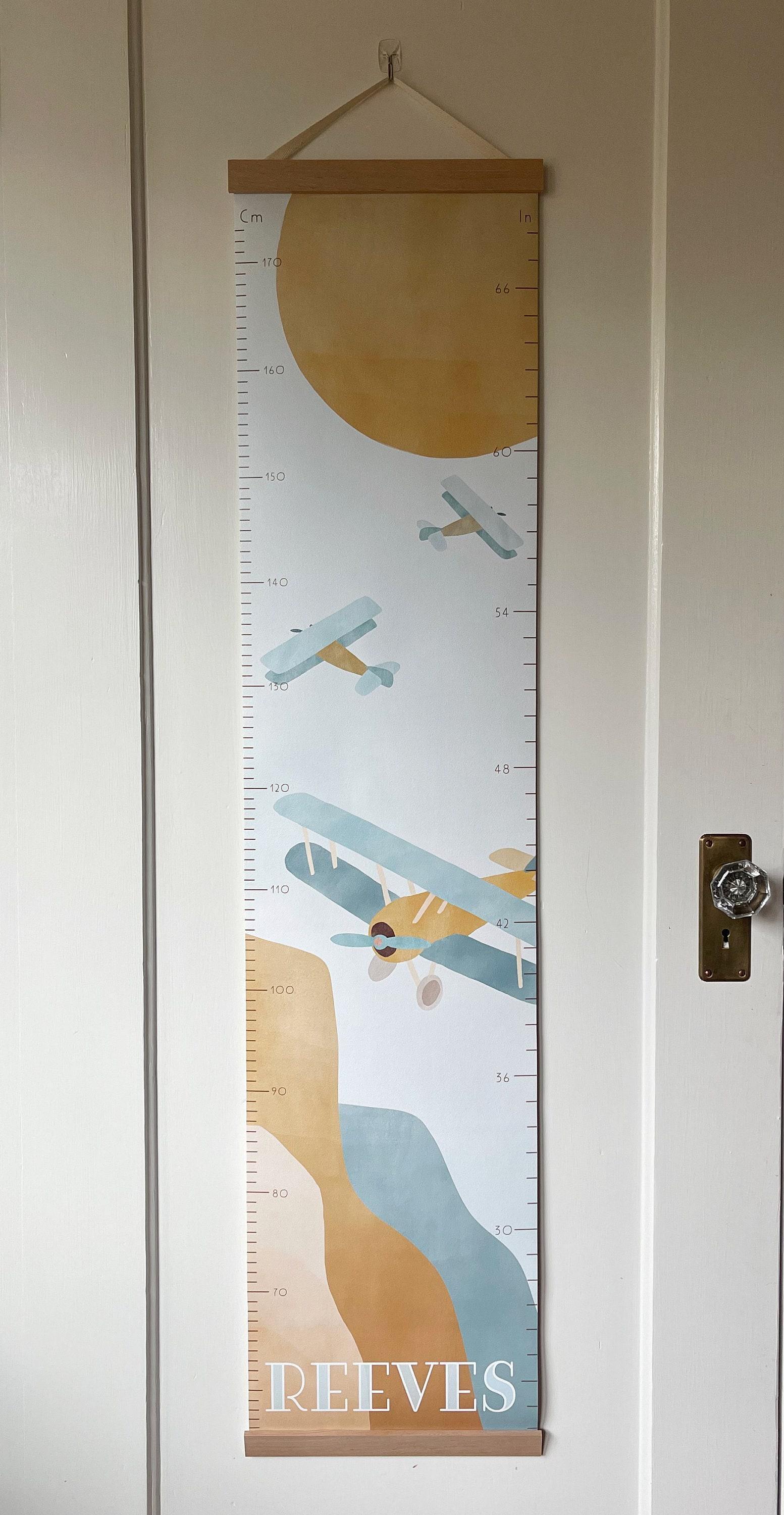 Personalized Growth Chart, Vintage Airplane Height Chart, Personalized ...
