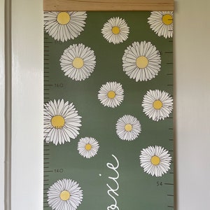 Personalized Daisy Growth Chart for Kids, Daisy Nursery Decor,natural ...
