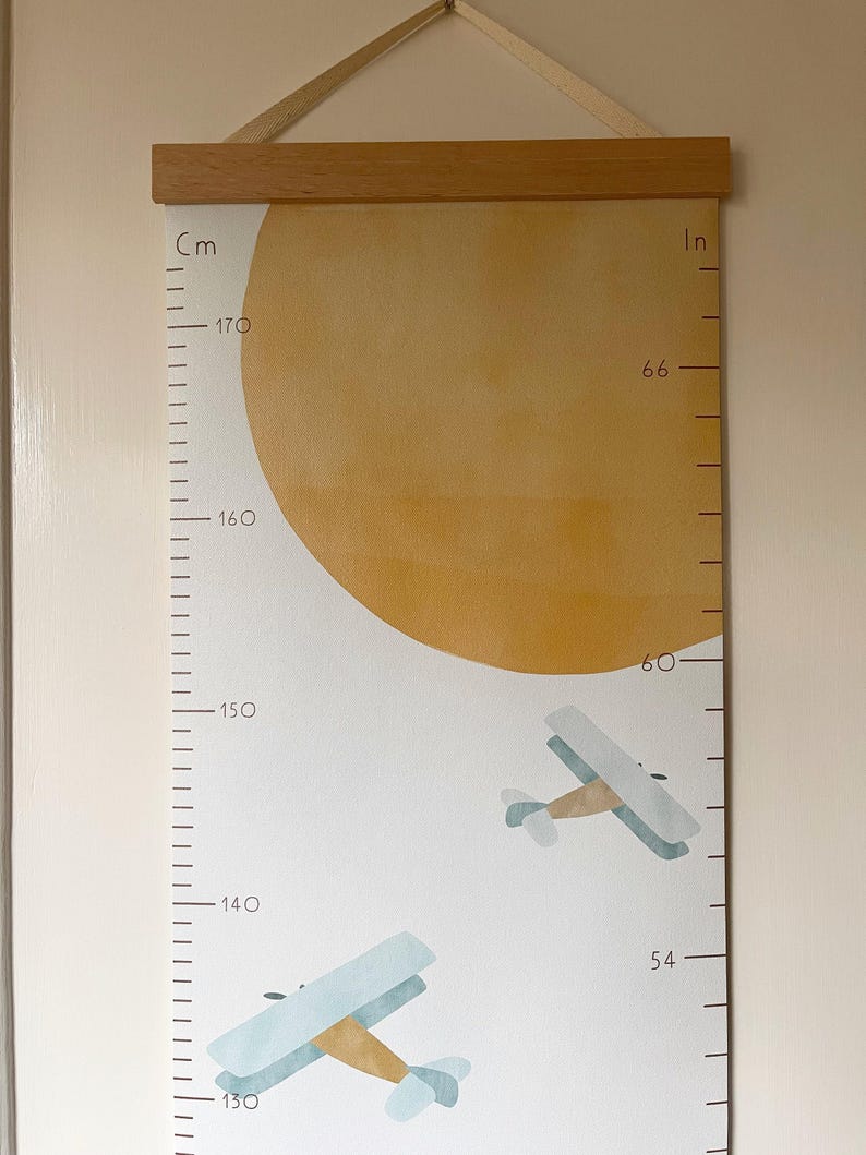 Personalized Growth Chart, Vintage Airplane Height Chart, Personalized ...