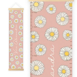 Personalized Daisy Growth Chart, Daisy Wall Decor, Blush Nursery ...