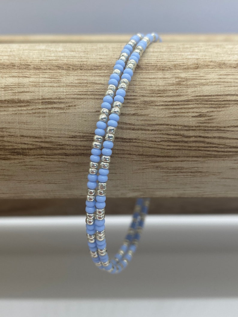 Glass Seed Bead Memory Wire Bracelet/ Single Bracelet/ Delicate Tiny ...